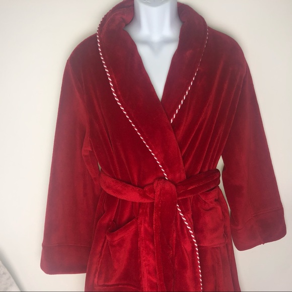 Sleep Sense | Intimates & Sleepwear | Sleep Sense Red Plush Robe Medium ...